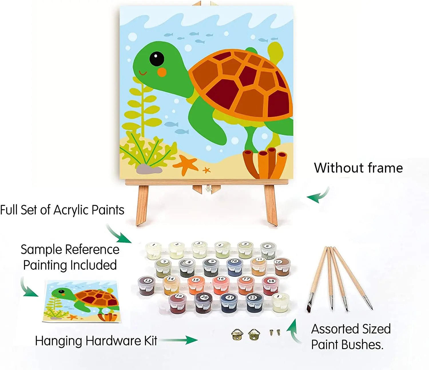 Wholesale DIY Painting Set - 6 Acrylic Colors on Canvas