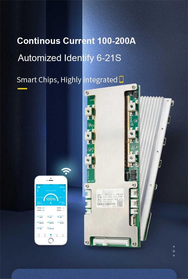 bms 4s 6s 8s 12s 150a Smart Blue Tooth Lifepo4 Lcd Bms