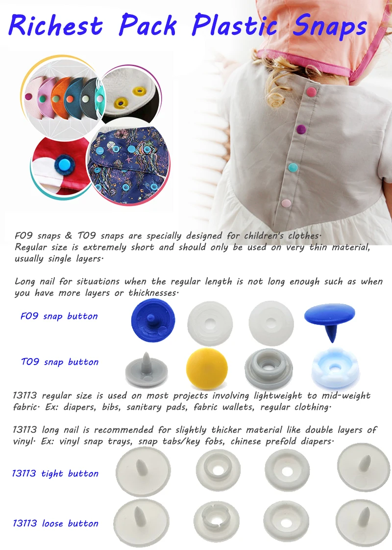 Factory Supply High Black And White Color Plastic Snap Button For ...