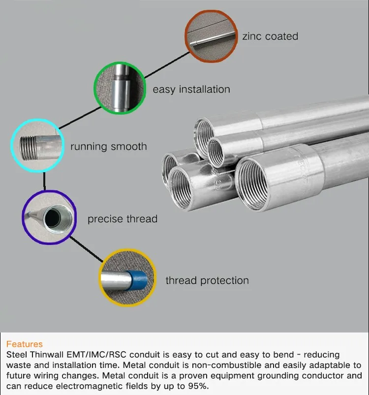 Tuberia Conduit De 34 3 4 Conduit 20mm Tubera Emt Galvanized Steel Pipe ...