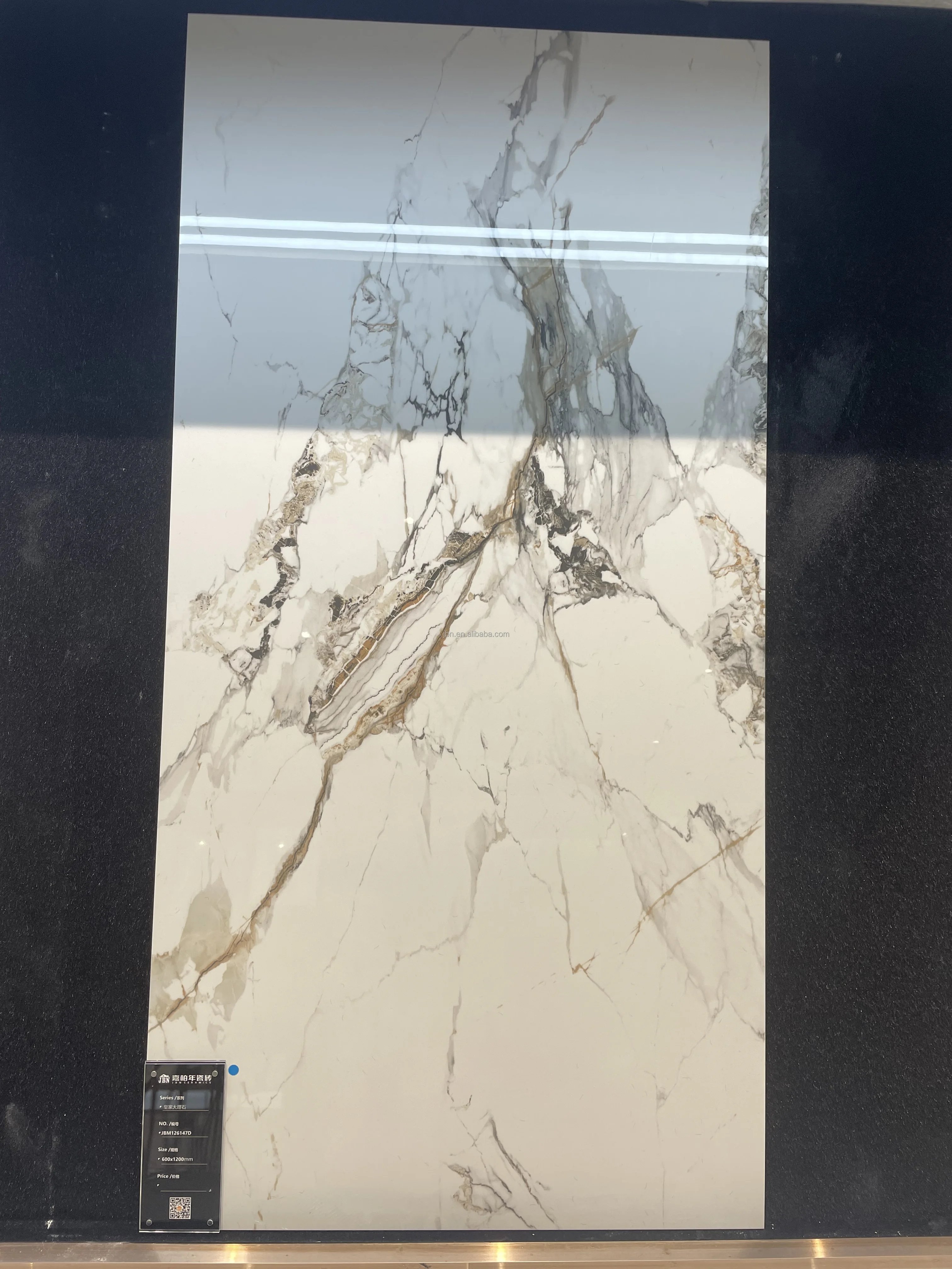 Foshan Hot Sale Large Size 1200x600 White Carrara Luxury Ceramic Tiles Polished Glossy Porcelain ...