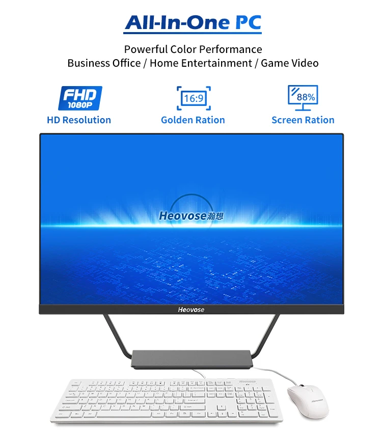 23.8" Business AIO Monoblock Desktop Computer - HD Gamer PC