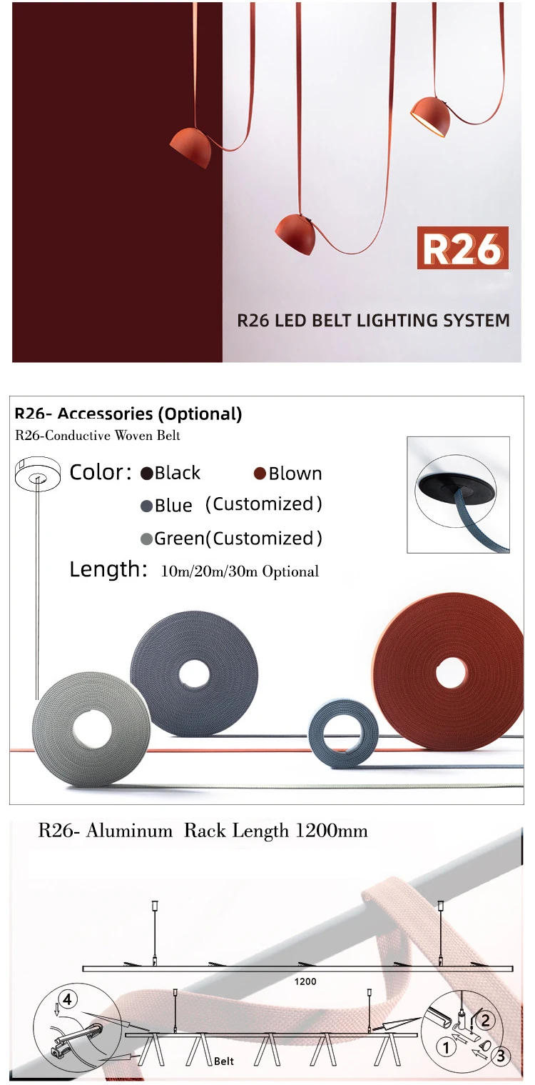 Modern 24V DC Indoor LED Linear Flexible Belt Track Light
