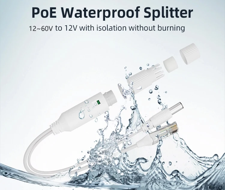 Sunsoont Cctv Monitor Camera Poe Splitter Cable Output Dc 12v/1.1a Poe ...