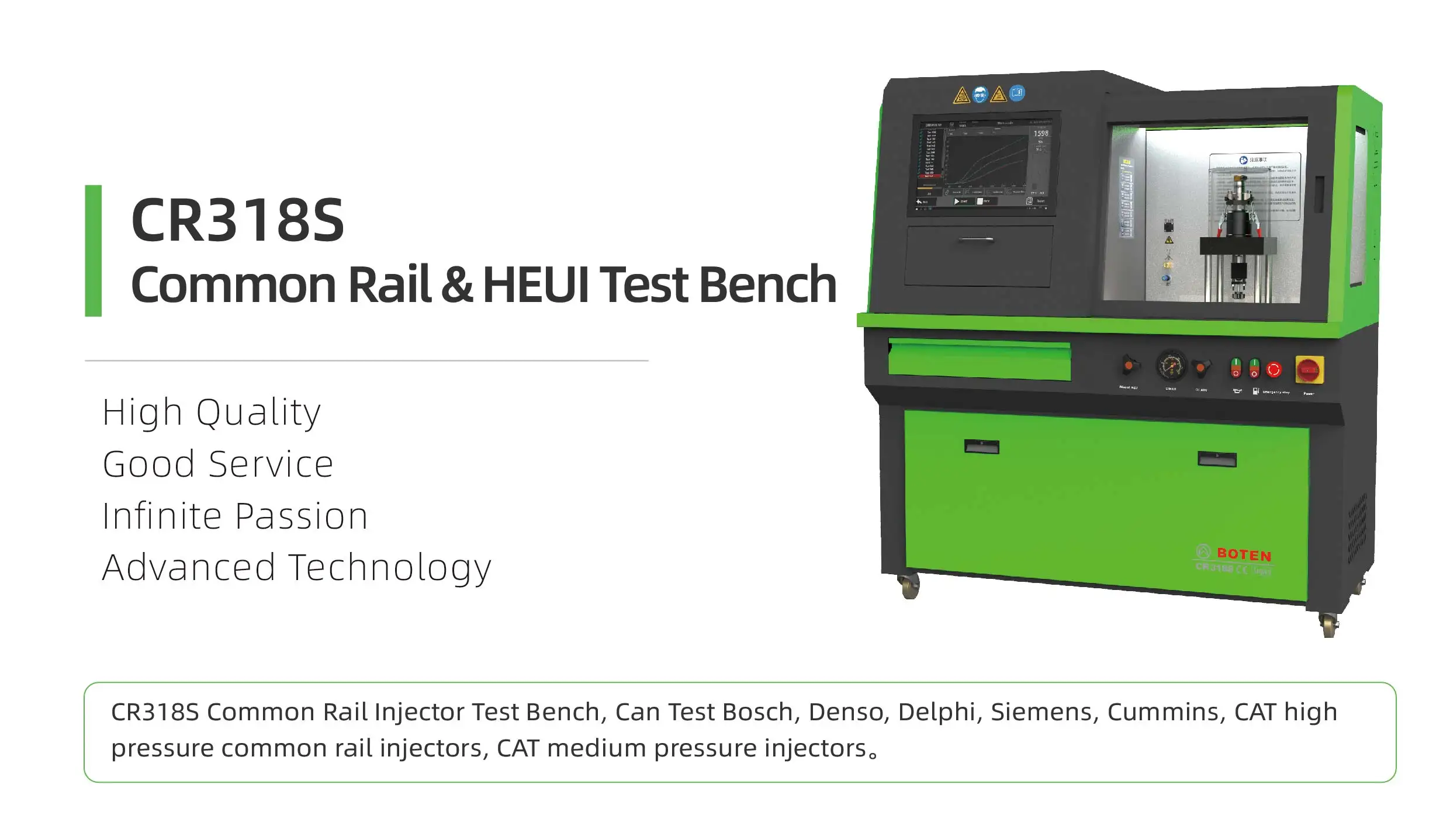 BOTEN CR318S HEUI Injector Testing Bench - Common Rail Fuel Injector ...