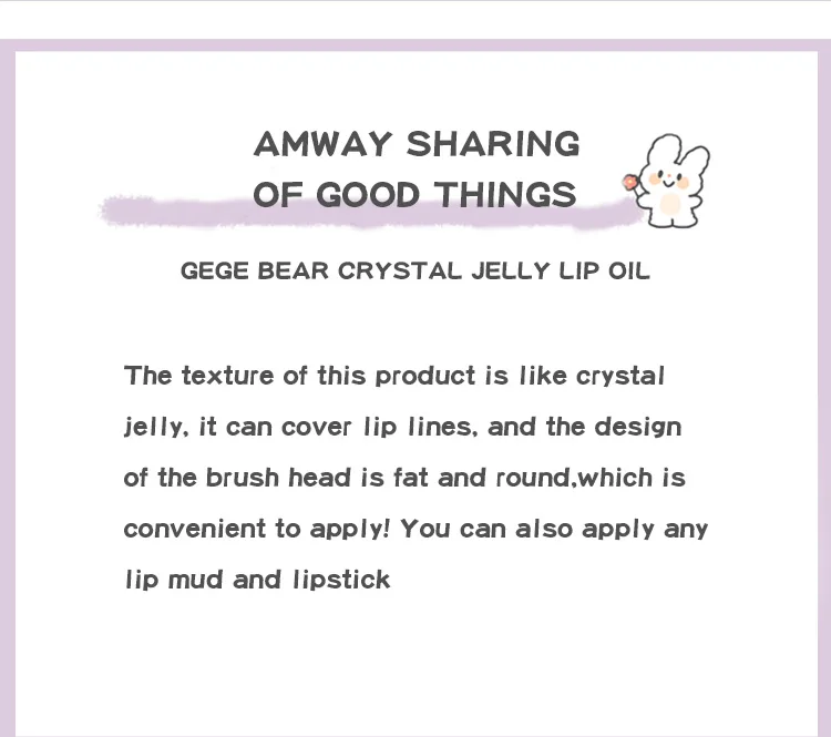 Gege Bear Clear Cute Bear Crystal Jelly Lip Gloss