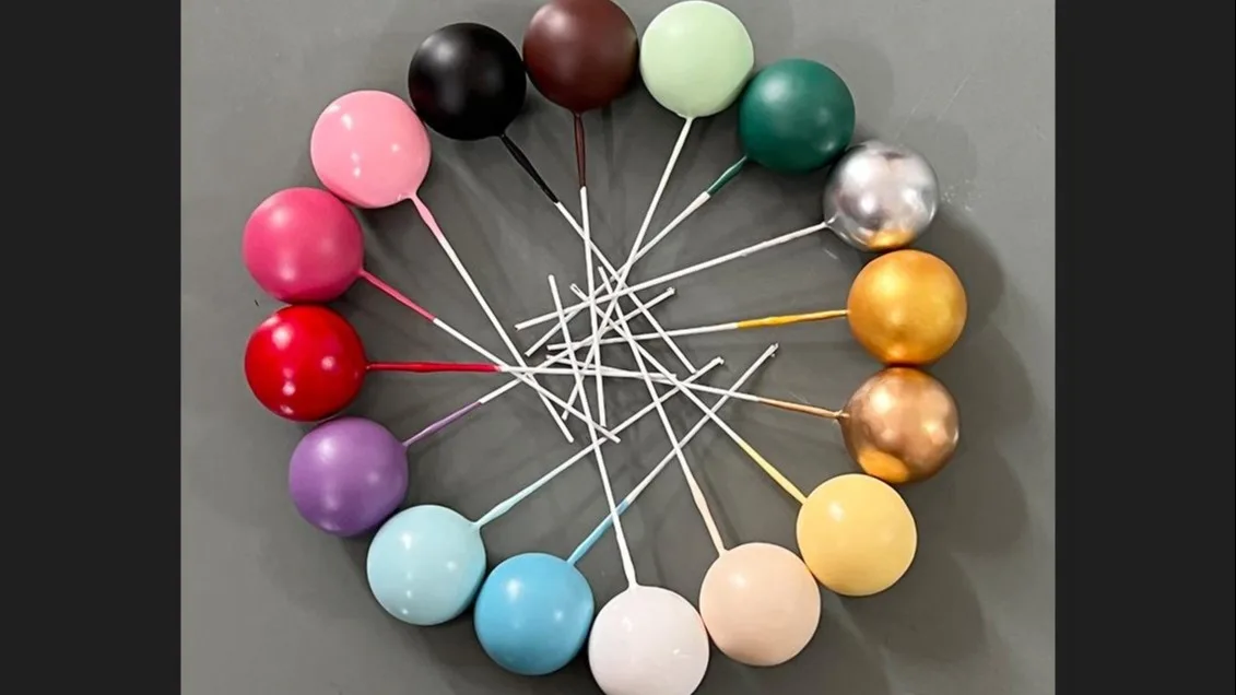 Faux Ball For Cake Decorations Celebration Party Cupcake Top Insert ...