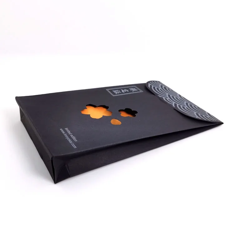 Recyclable Black Paper Envelopes Packing Boxes For Underwear Custom ...