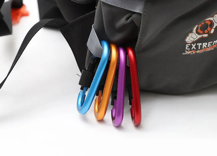 Carabiner Aluminum Screw Locking Spring Clip Hook Outdoor D Shaped ...