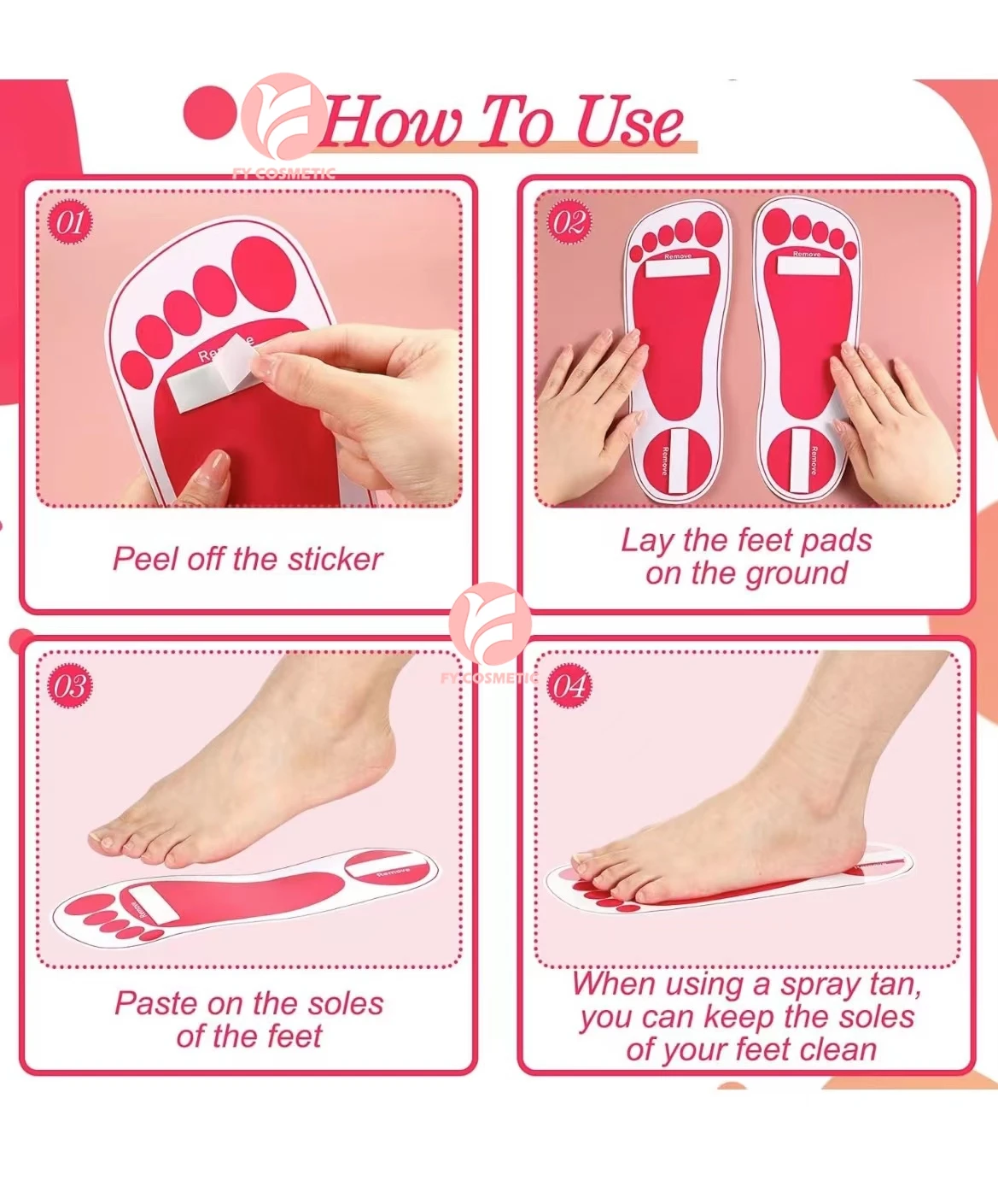 Disposable Sticky Feet for Spray Tanning - 25 Packs
