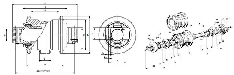EBPART Excavator Undercarriage Parts Track Roller EX30| Alibaba.com