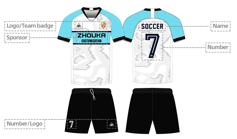 Mens Breathable Soccer Football Uniforms - Custom Kits