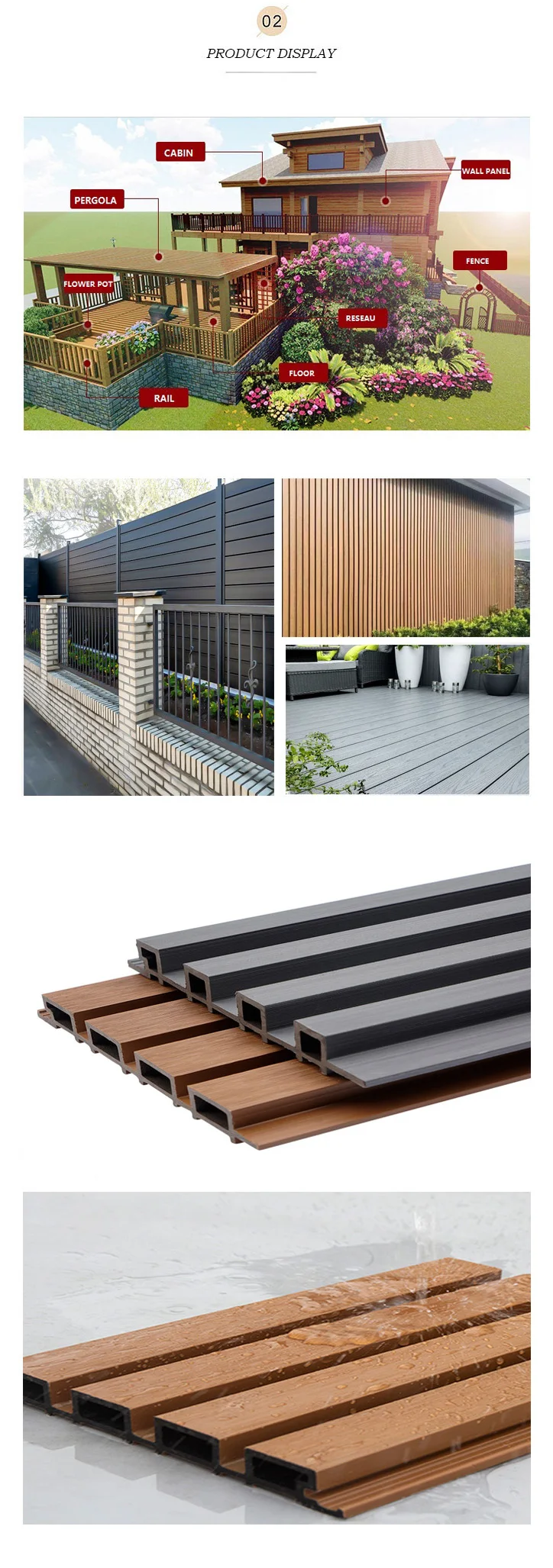 Exterior Mouldproof Bamboo Wood Plastic Composite Decking Bpc Wpc Wall ...