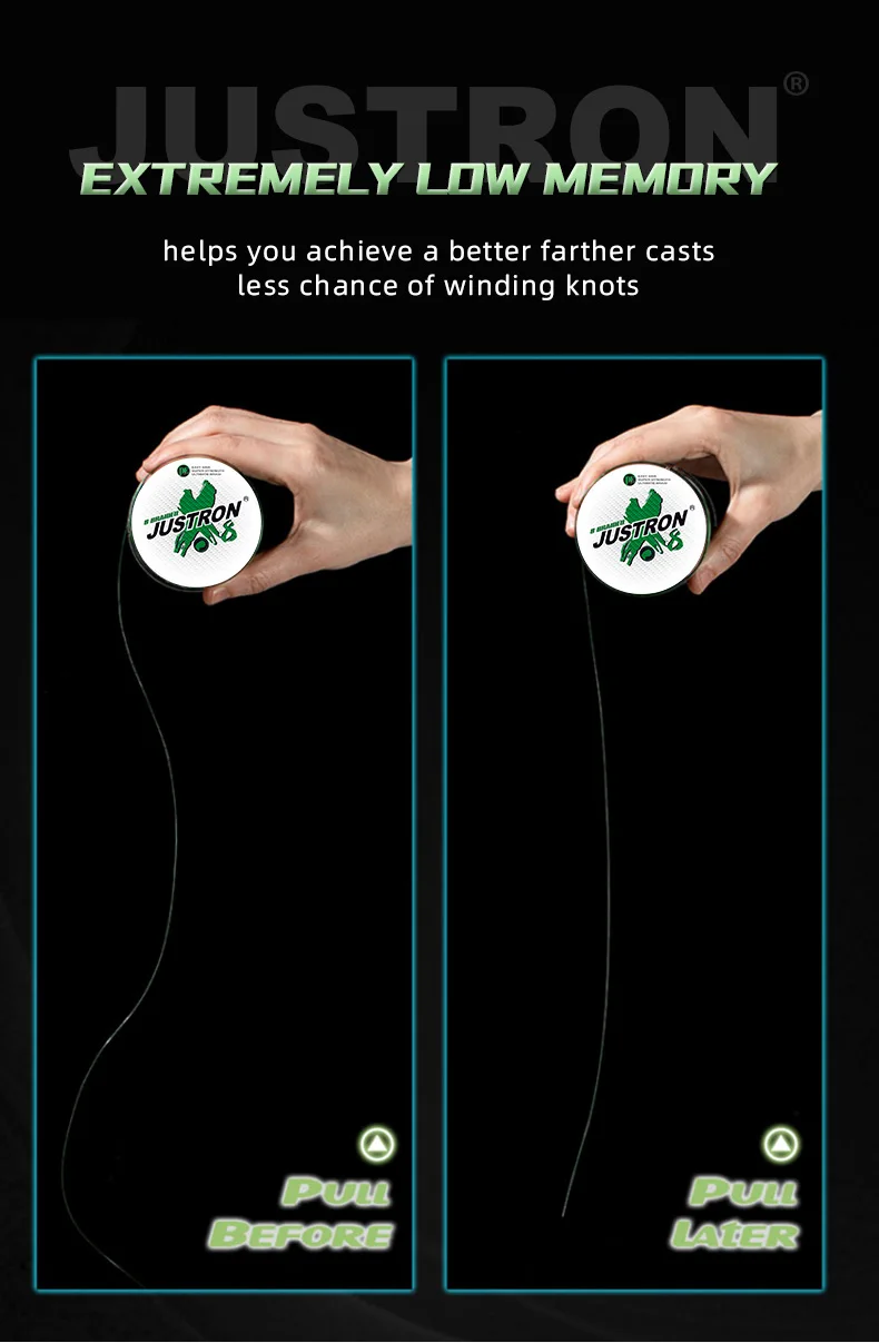 Justron 8 Strand Braided PE Fishing Line - 100m High Density