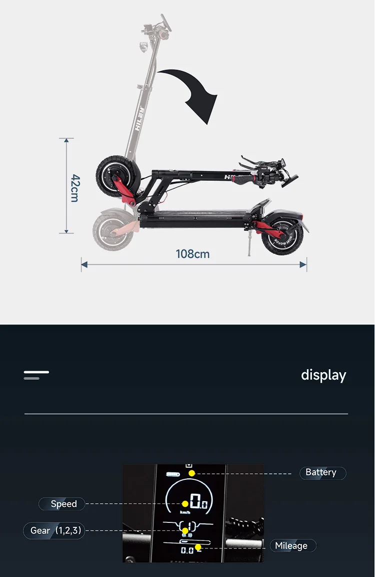 Hiley Tiger 8 Electric Scooter 800w Dual Motor Electric Scooter With 8 ...