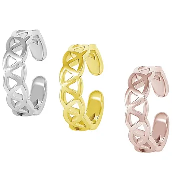 Stainless Steel Adjustable Beach Toe Rings For Women Plated 18k Gold ...