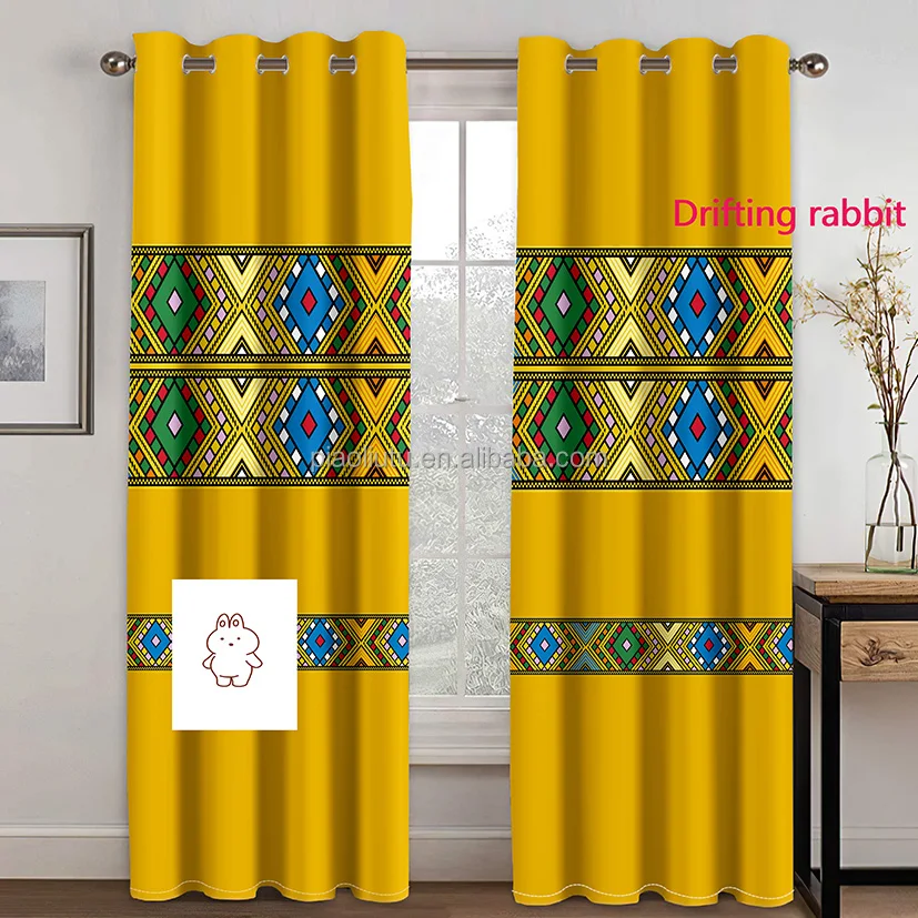 Ethiopian Traditional Design Window Curtains - Blackout
