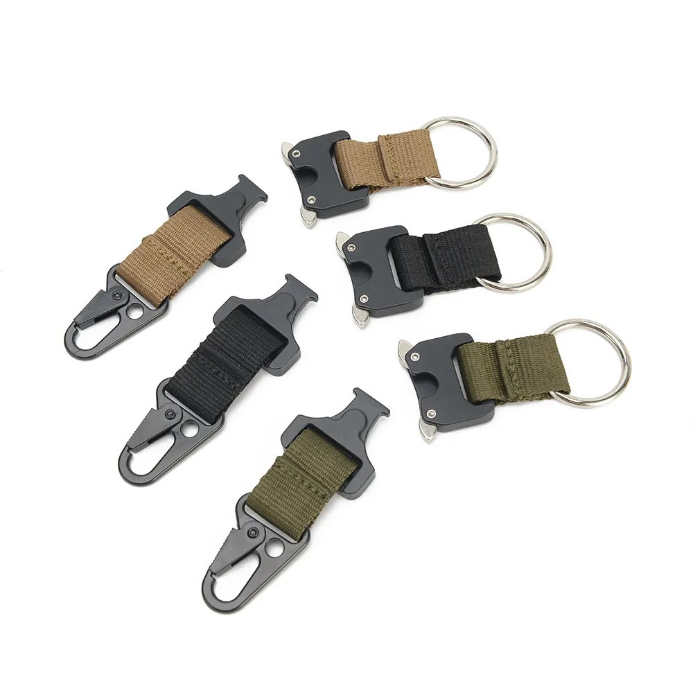 Outdoor Molle Tactical Cobra Buckle Nylon Webbing Lanyard Key Chain ...