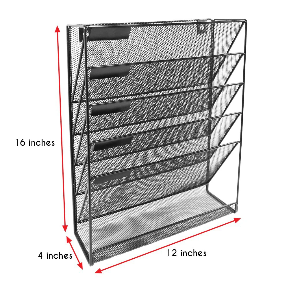 Metal Wire Mesh Office Wall Mounted Desk Holder Organizer