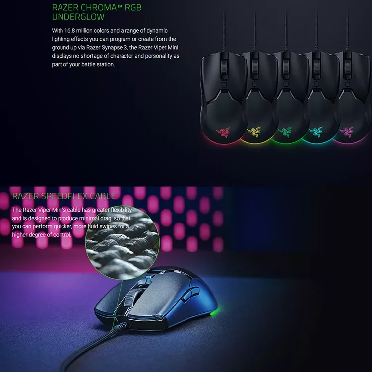 原装Razer Viper迷你8500 DPI有线游戏鼠标RZ01-03250100-R3M1| Alibaba.com