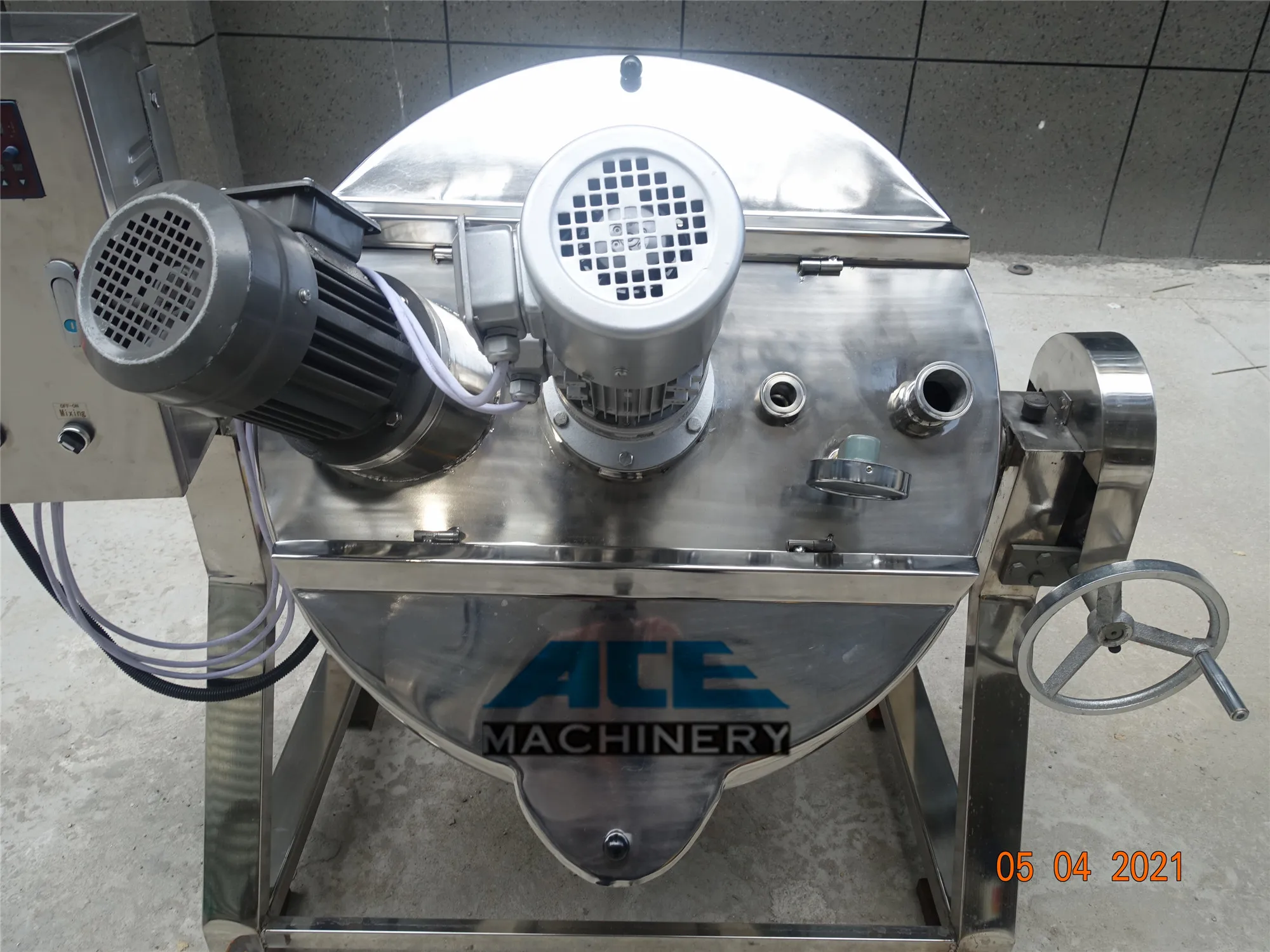 Food Jacketed Cooking Kettle With Agitator Double Jacketed Kettle ...