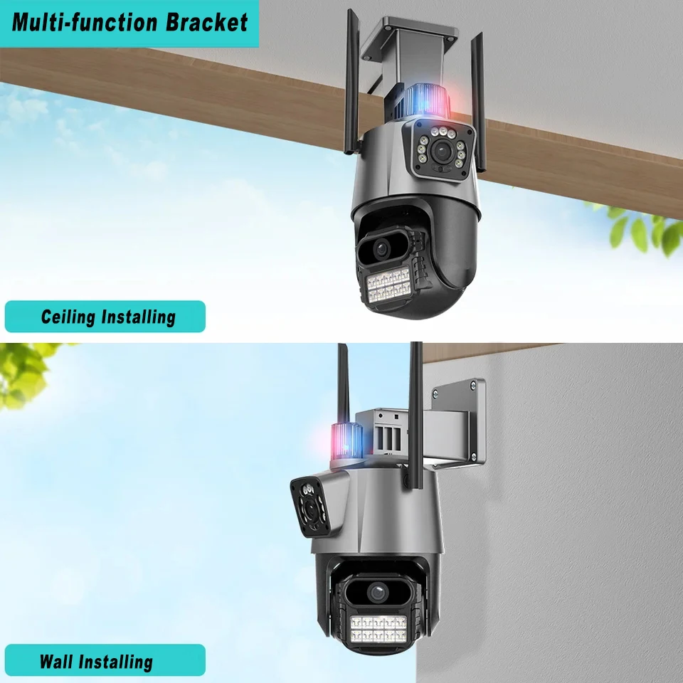 4k 8mp Dual Lens Dual Screen 4g Sim Card Ptz Auto Tracking Outdoor ...