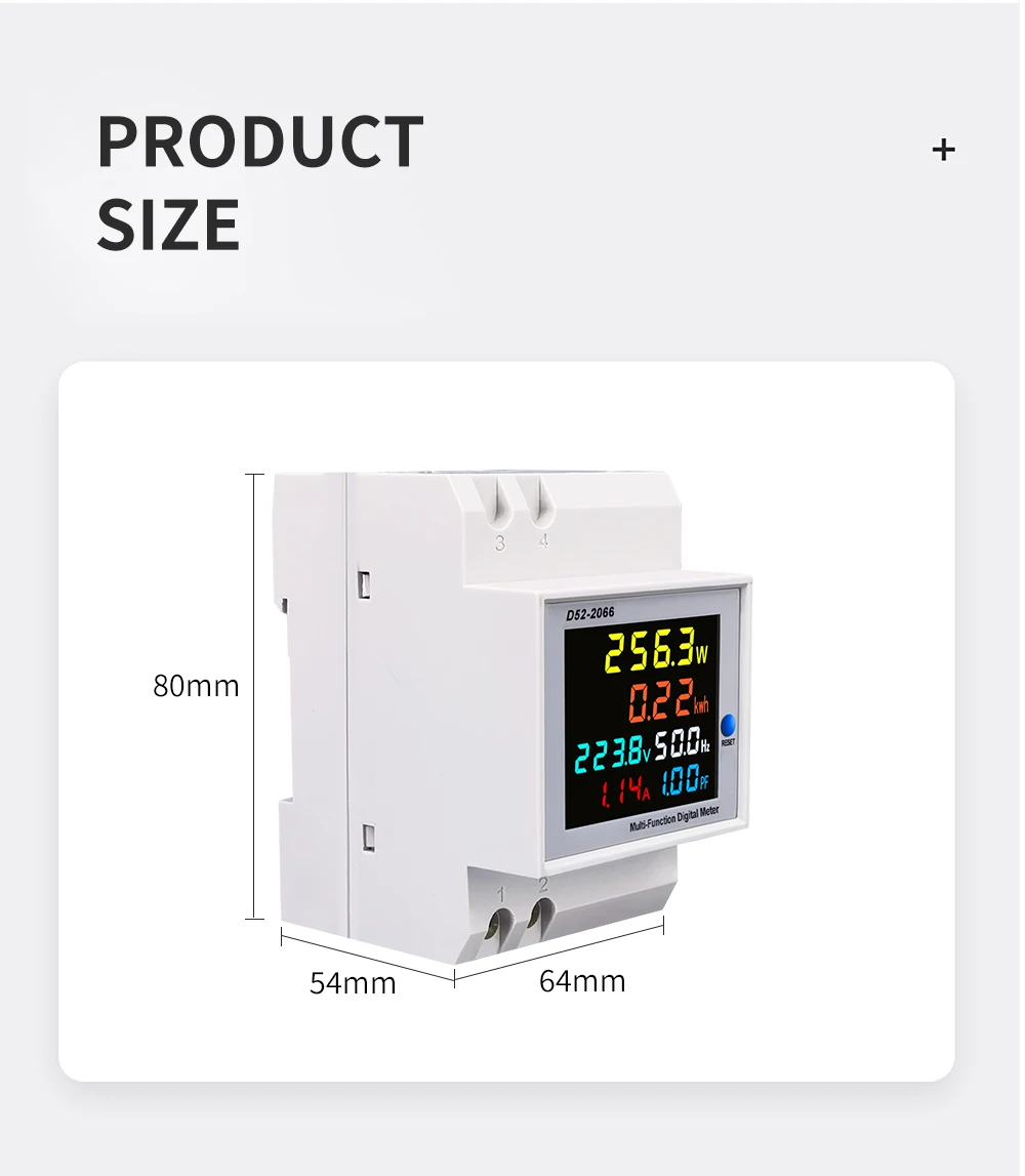 6in1 Din Rail Ac Monitor 110v 220v 380v 100a Voltage Current Power ...