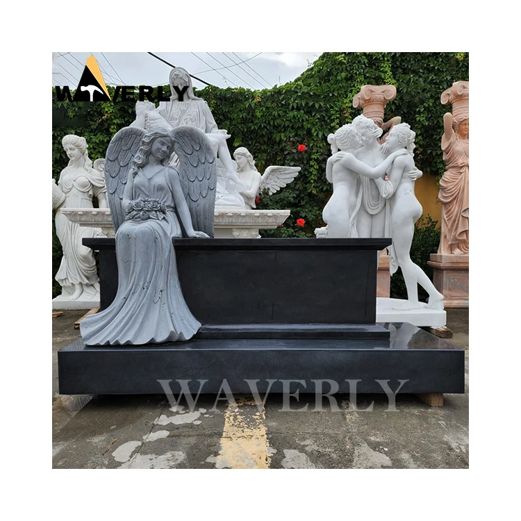 Custom Modern Gravestone Monuments Black Granite Marble Tree Shape ...