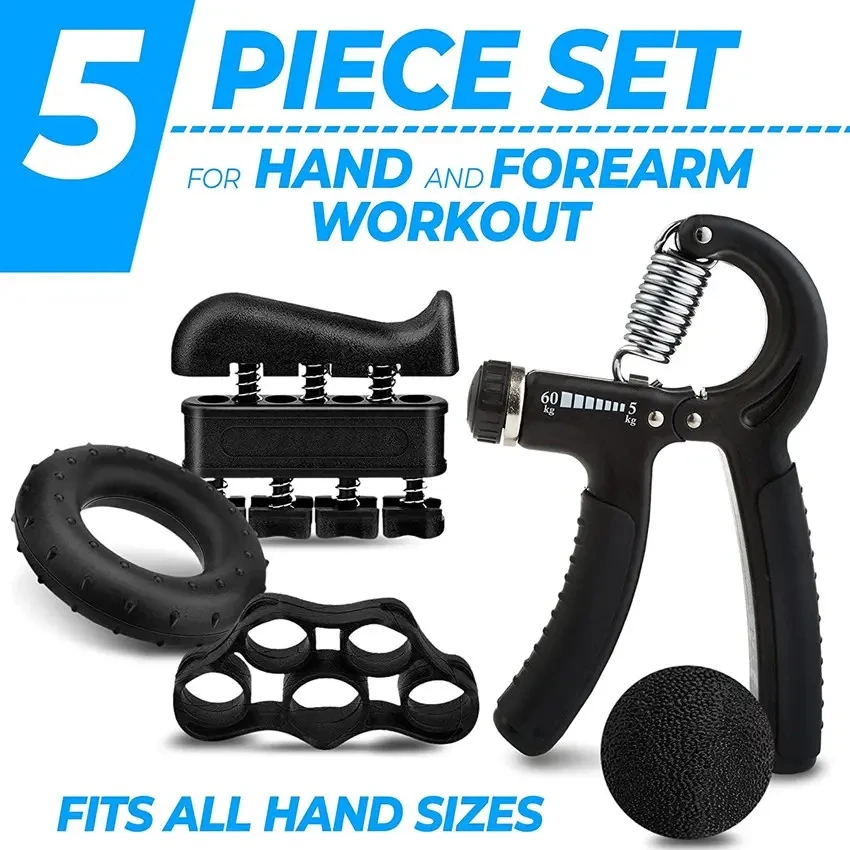 Hand Grip Strength Trainer Set - Adjustable Resistance