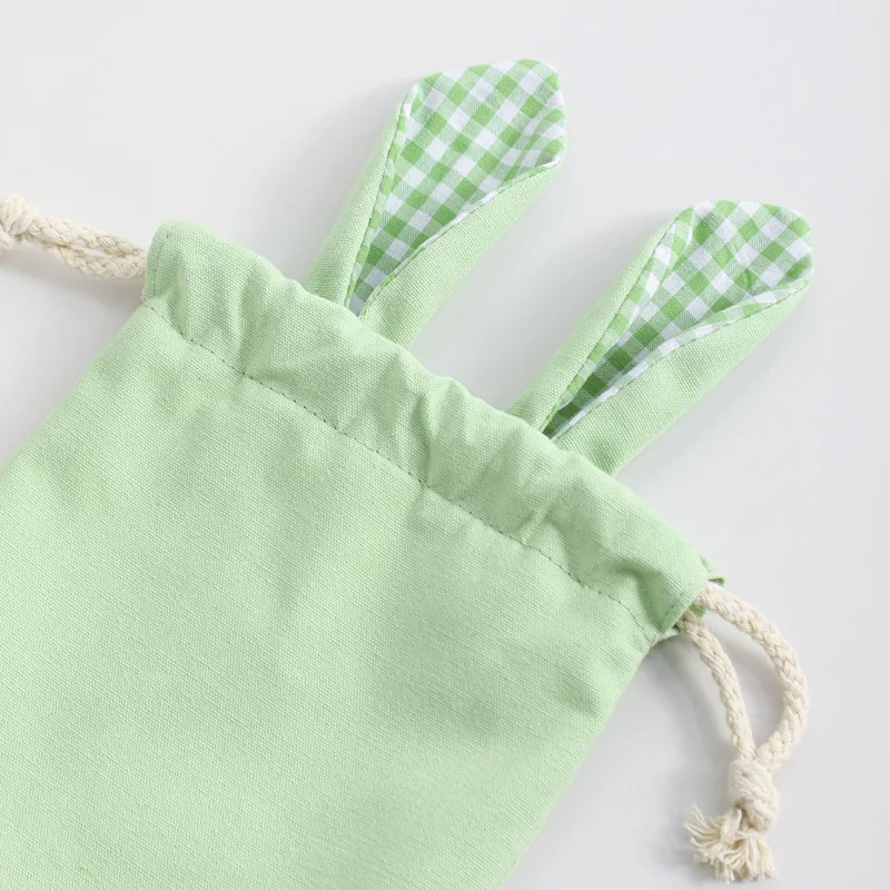 Wholesale Easter Basket Decoration Drawstring Kids Easter Pouch Gingham ...
