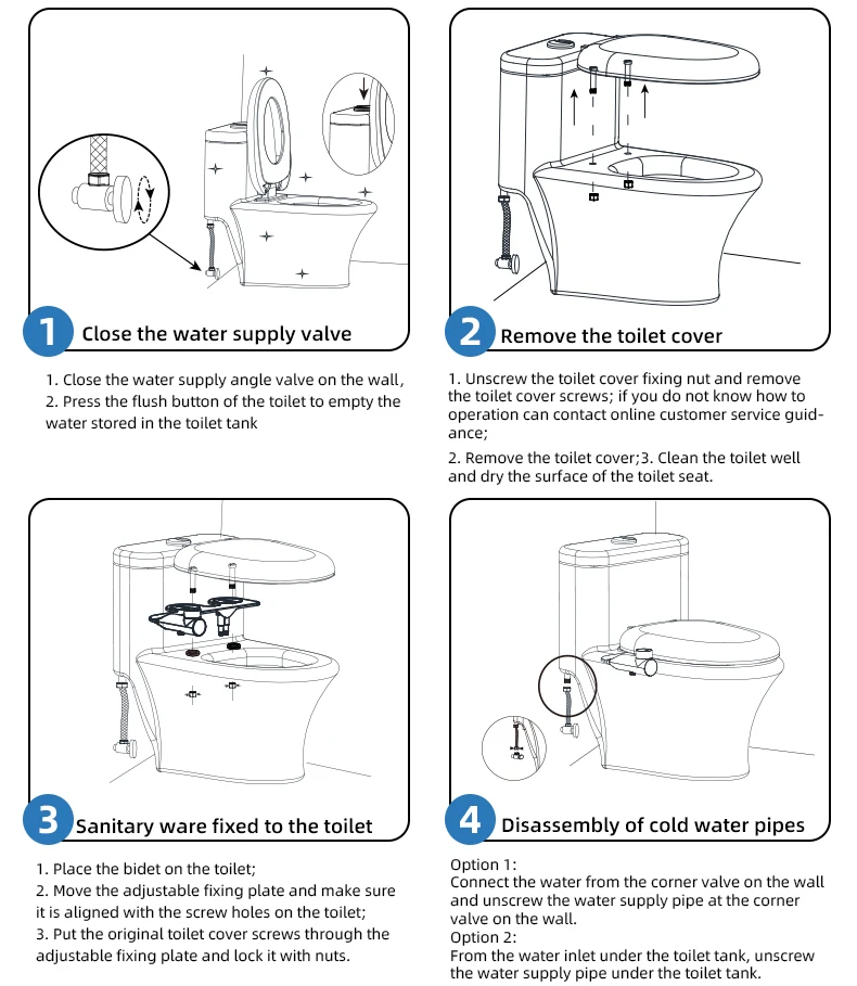 Simple Slim Dual Nozzle Bidet Attachment With Nozzle Self-cleaning,Hot ...
