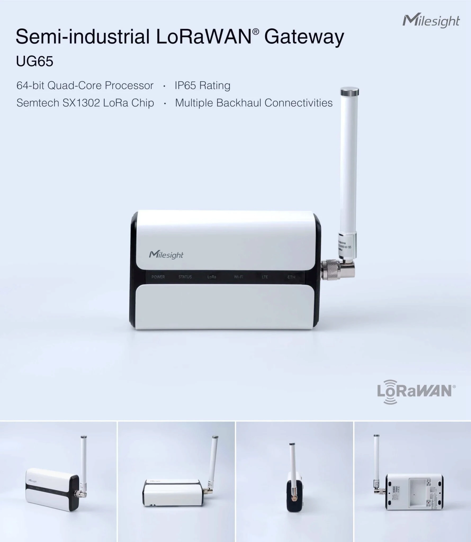 Milesight UG65+4G Iot Gateway - Eu868mhz Lorawan Solution
