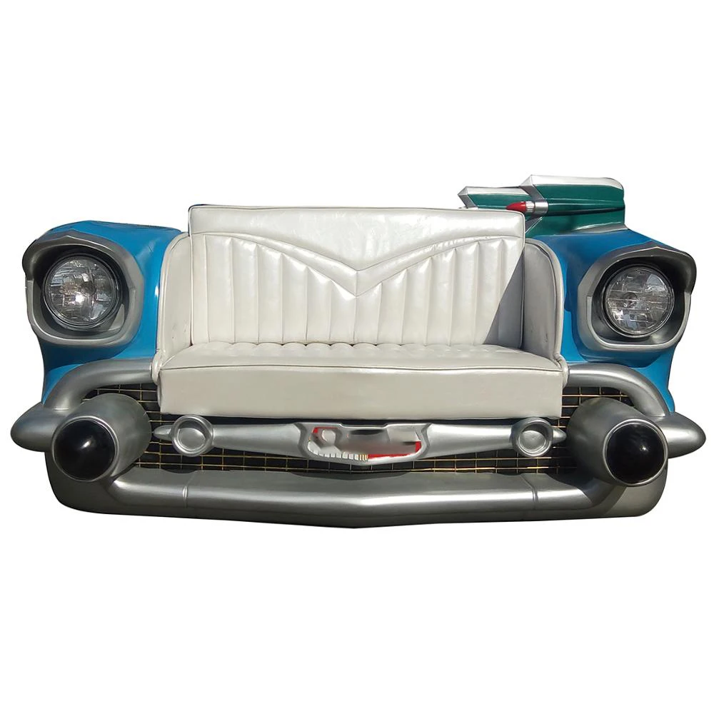 American Retro Diner Booth Sofa Leather Classic Car Couch Furniture For ...