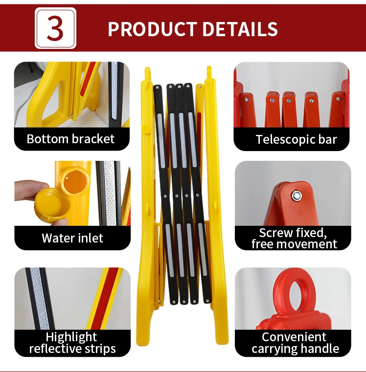 Folding Barricade Plastic Traffic Barrier Portable Expandable Traffic ...