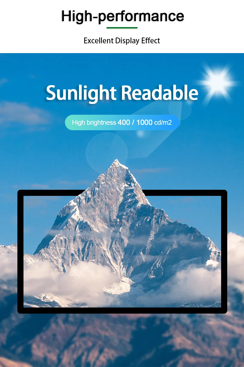 Sunshine Readable 7 Inch Tft Lcd Display Fhd 800x480/1024x600 Ips ...