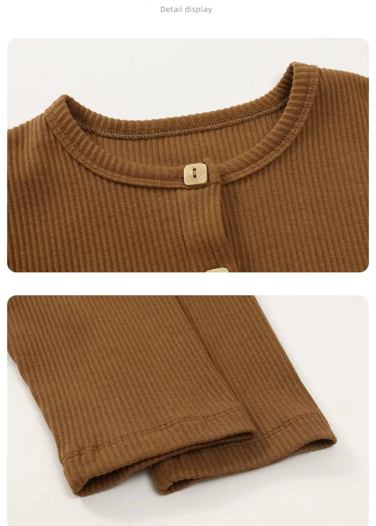 100%cotton Rib Clothing Set New Baby Long Sleeved Cardigan Legged Pants ...