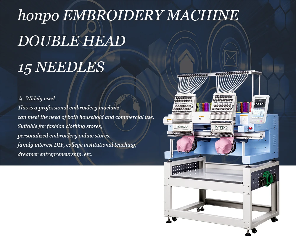 Best Quality 2 Head Embroidery Machines - Honpo Computerized