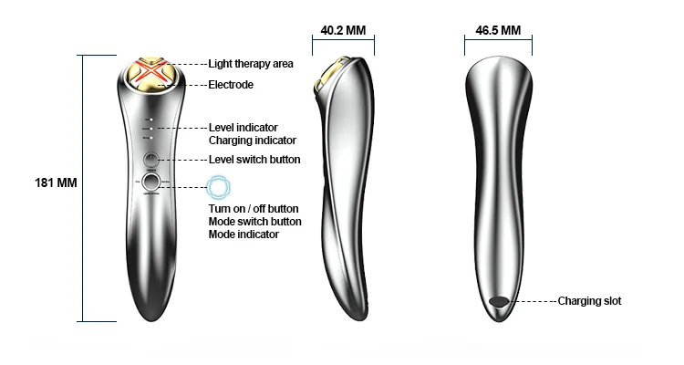 New Design 24k Gold Plated Probes Nickel Free Face Lifting And Skin ...
