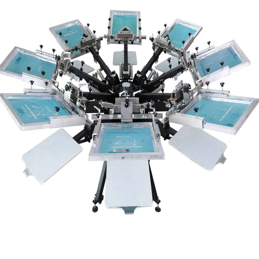 Manual Heavy Duty Screen Printing Machine 8 Color With Micro ...
