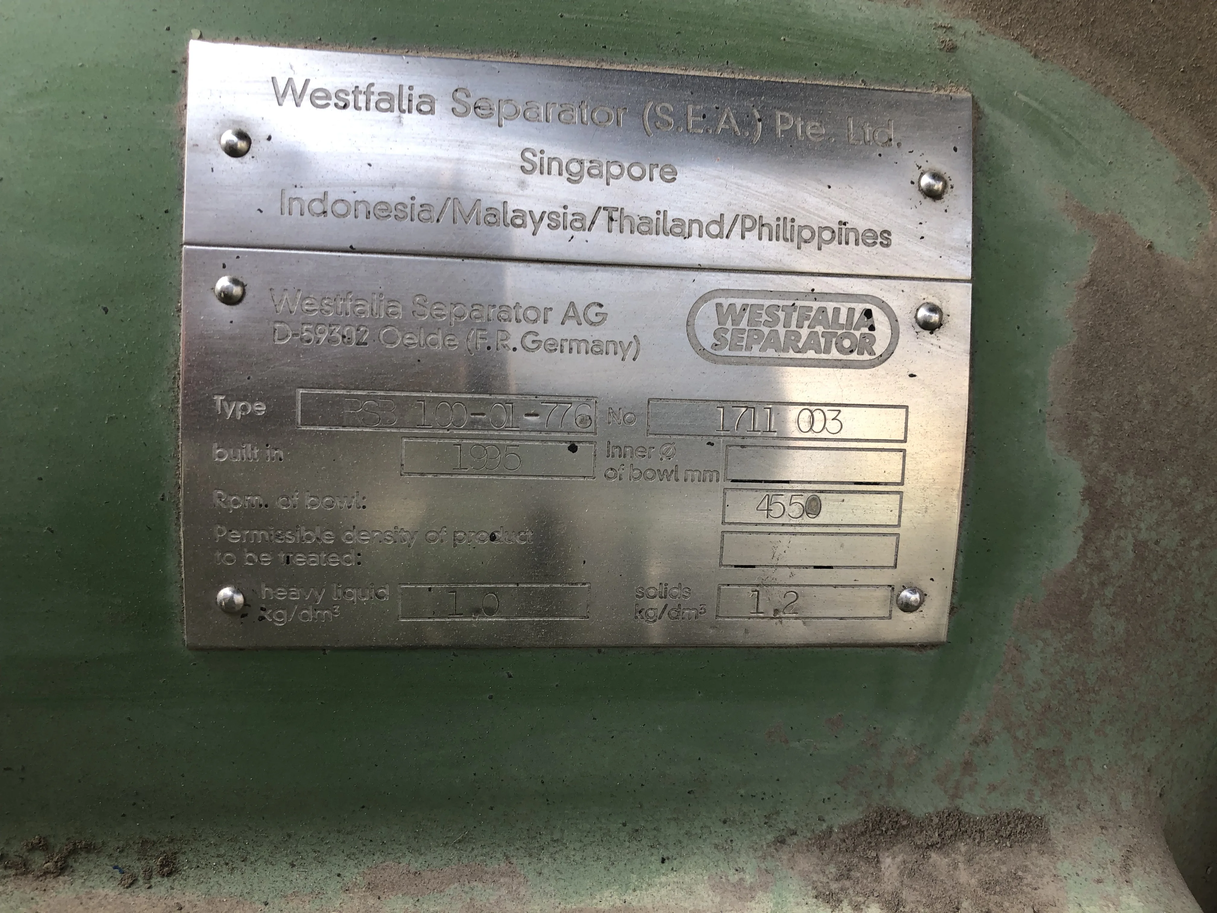 Widely Used Westfalia Rsb 100 Used Edible Oil Refinery Disc Stack ...