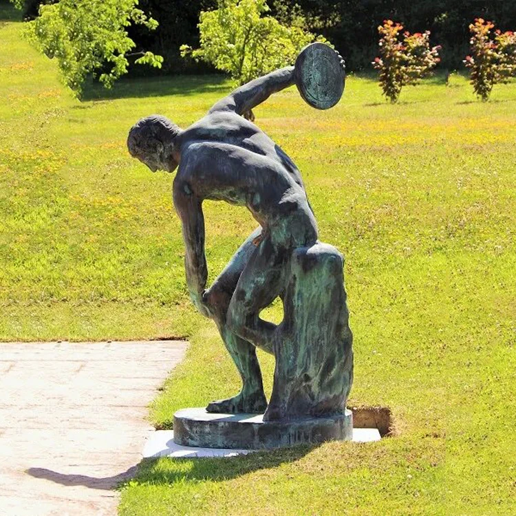 Outdoor Classical Greek Roman Discobolus Discus Thrower Statue Life ...