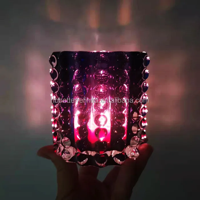Customized 8oz Transparent Crystal Bubble Tealight Glass Candle Holder For Making Candle - Buy ...