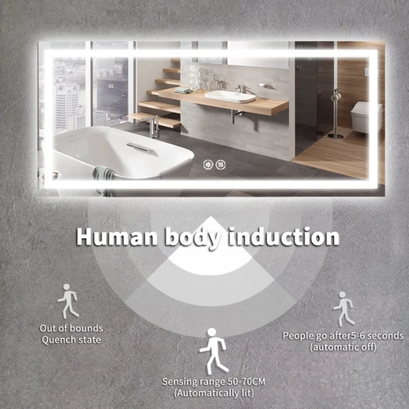 Pvc Bathroom Vanity Unit Bathroom Furniture Smart Led Bath Mirror With ...