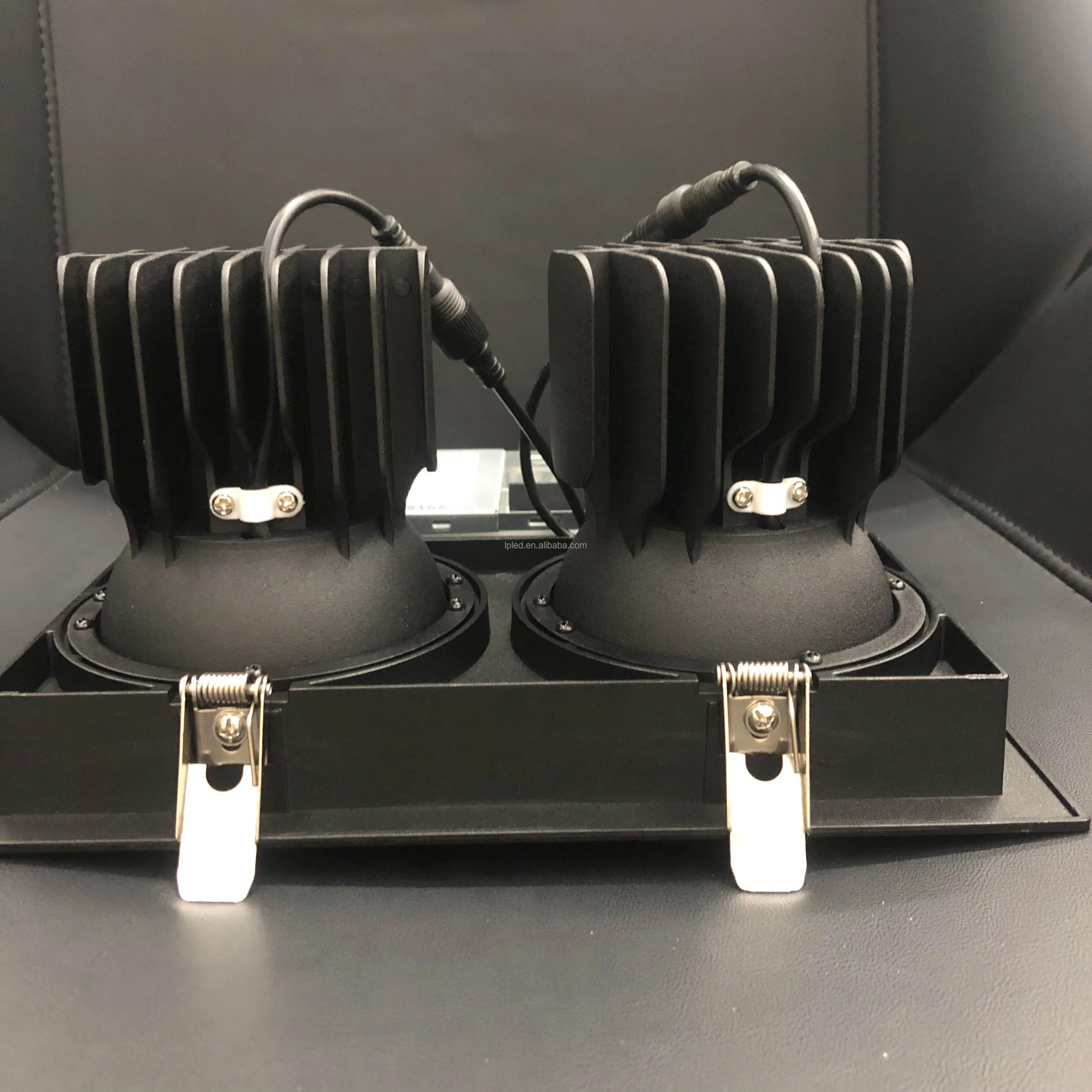 Rectangular COB Ceiling Black LED Downlight Adjustable 2*7-12W Double ...