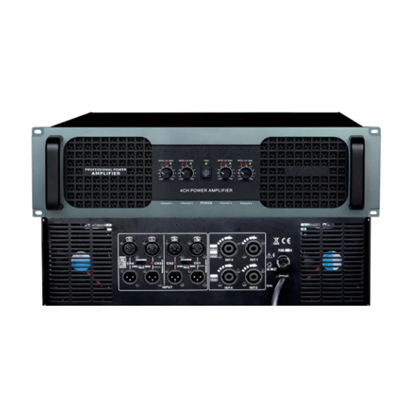 Four Channel Professional Power Amplifier - Damping Factor 8Ω >400