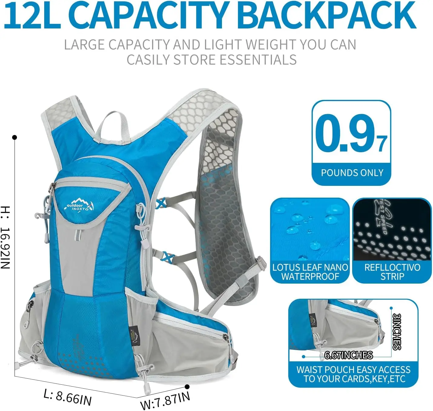Cycling Running Waterproof Polyester Hydration Backpack Multifunctional ...