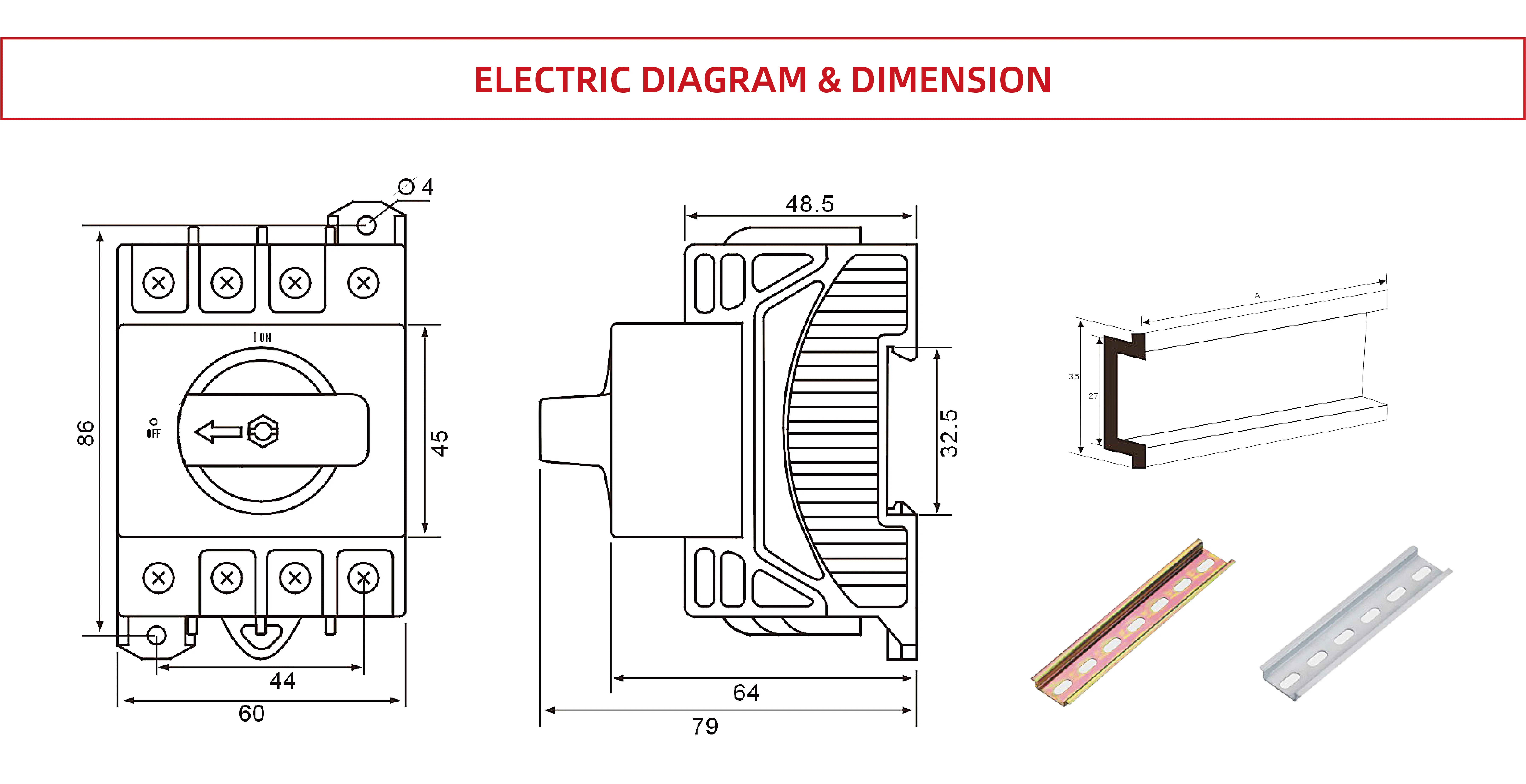 Dc Isolator Switch 32a 1000v Solar System High Voltage 4p Isolator ...