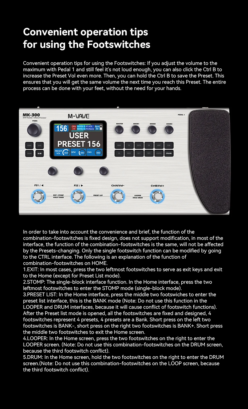 M-vave MK-300 Multi Effects - Authentic Tube Amp Tones