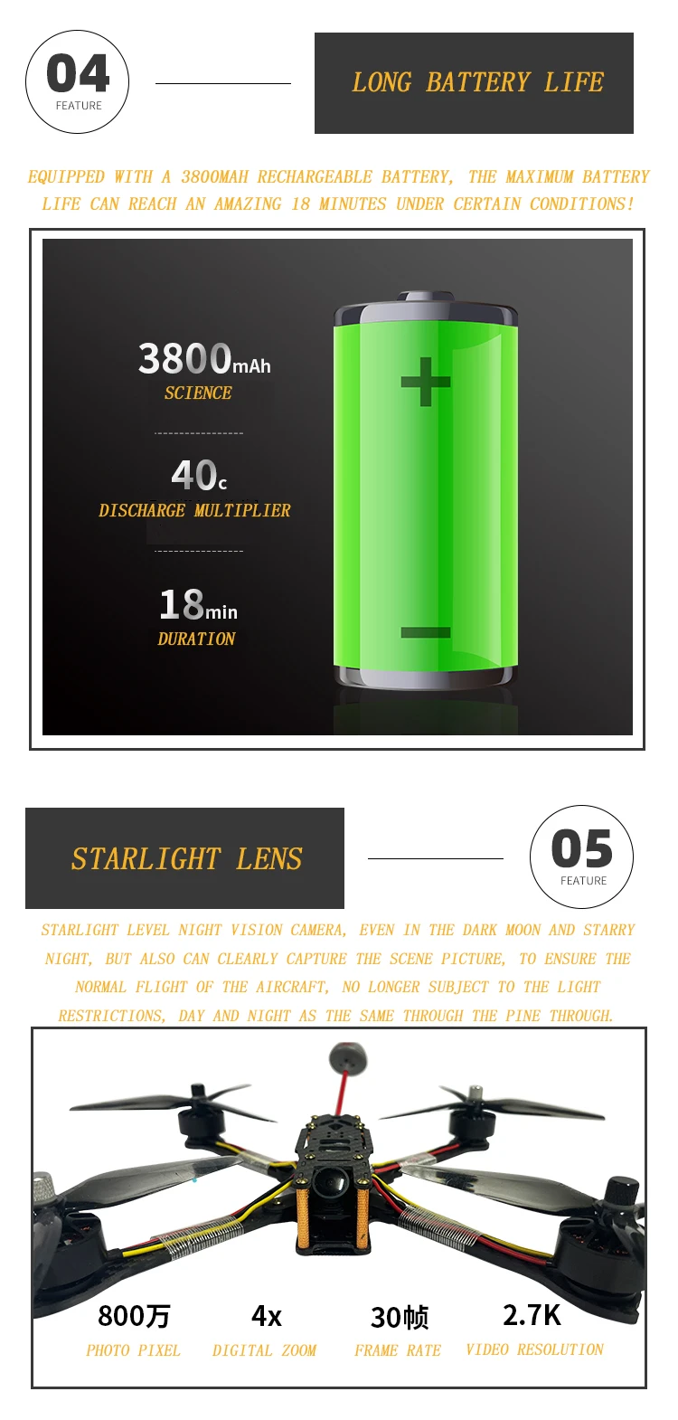 7 Inch Fpv Drone Kit Image Transmission Distance Of 5km Racing ...