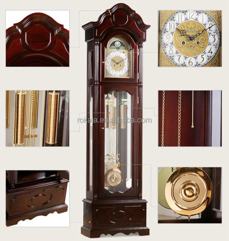 Rokaja European Retro Solid Wood Floor Clocks - Antique Style